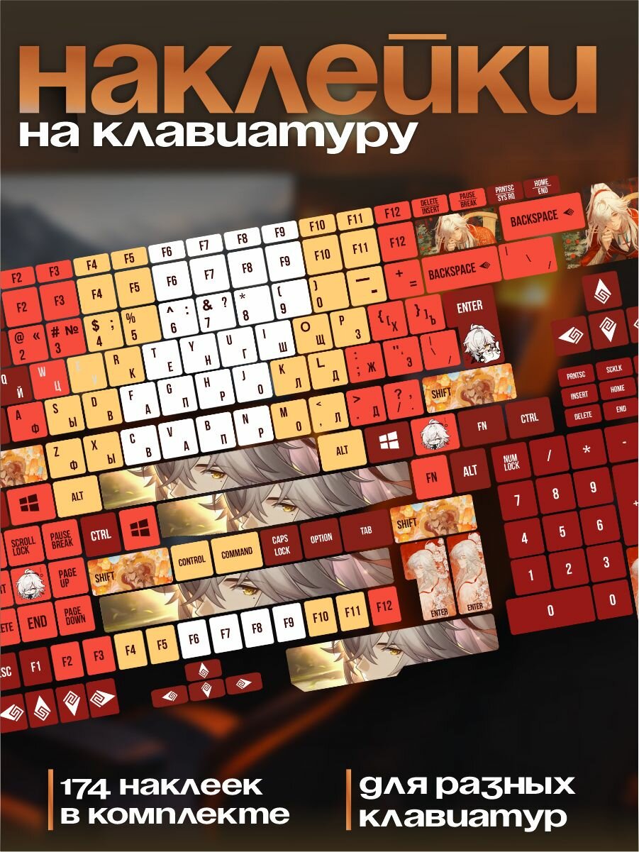 Наклейка на клавиатуру Игра Хонкай Стар Рейл Цзин Юань