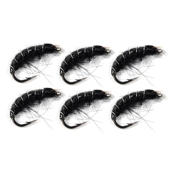 Мушки для нахлыста Bimoo Scud Black #6, 6 шт.
