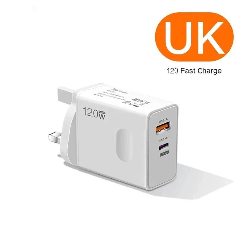Оригинальное зарядное устройство Xiaomi 120 Вт Fast Charge Hypercharge EU US UK Адаптер питания Usb 6A Type C для Xiaomi Ultra Redmi Аксессуары UK White