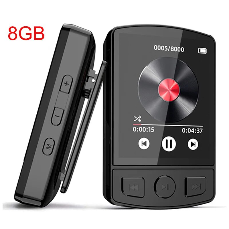 Спортивный Bluetooth MP3-плеер 128 ГБ, портативный зажим, мини-музыкальный MP3 с With 8GB Card