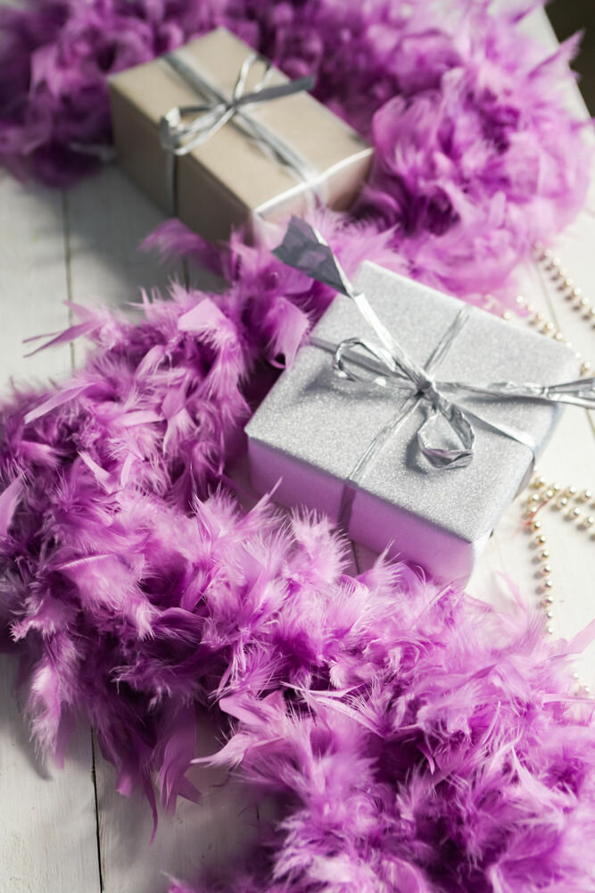 Гирлянда БОА из перьев, 184 см, цвет: сиреневый, Kaemingk 728692