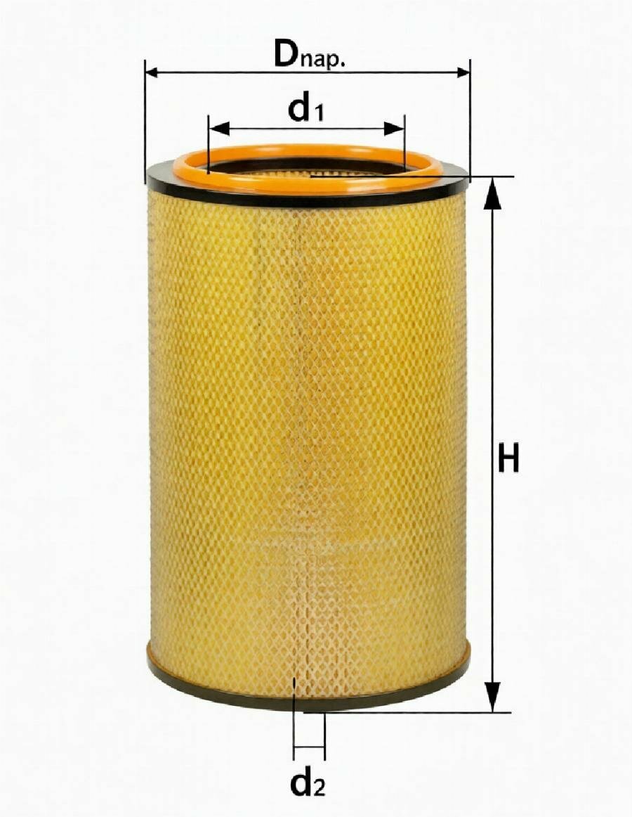 Фильтр воздушный основной MB/Volvo/Howo/КамАЗ-6520 дв. Cummins Евро-2 DIFA4313M (дифа)