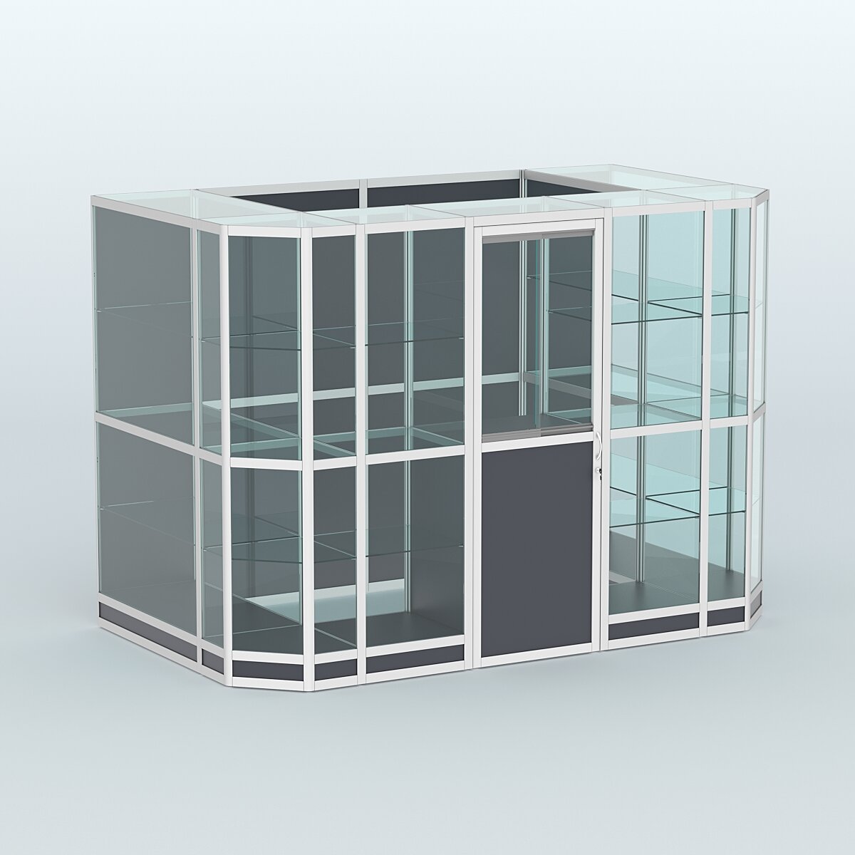 Павильон из профиля пристенный №10г (4,05 кв. м), Антрацит