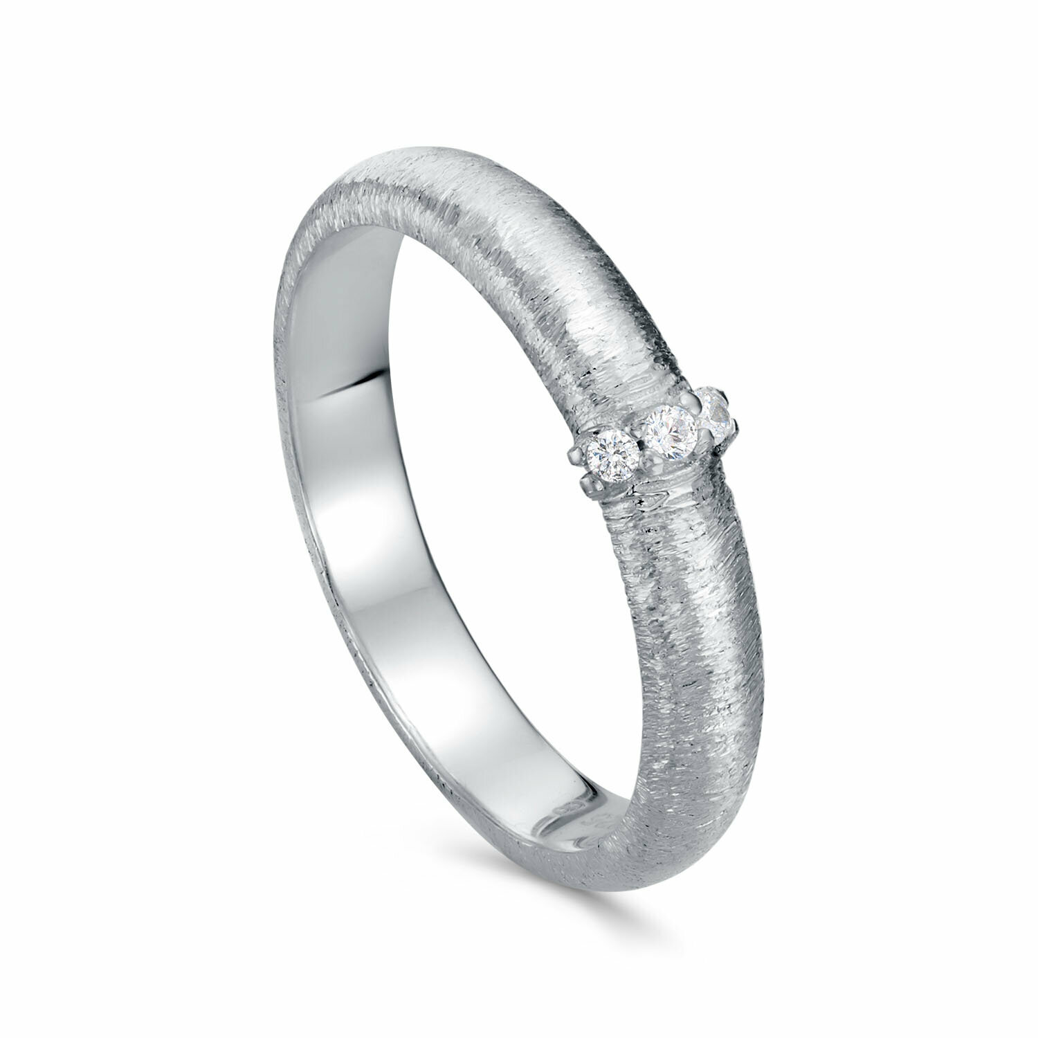 Кольцо тонкое, серебро, 925 проба, фианит