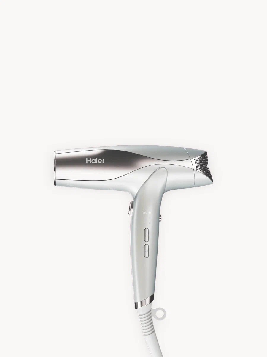 Фен Haier HHD-602, серебристый, 1600Вт, 3 температурных режима, 9 скоростей