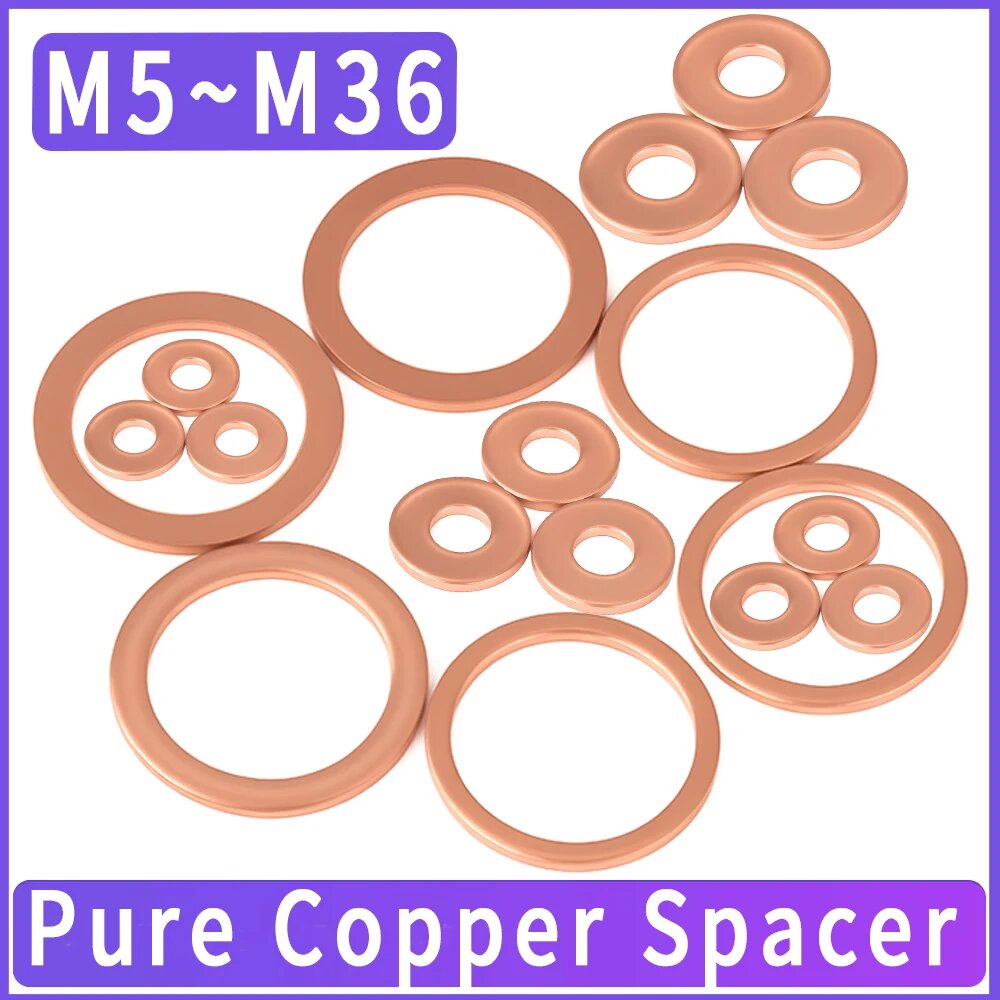 Шайбы из меди M5-M36 M33x41x1.5mm (8Pcs)