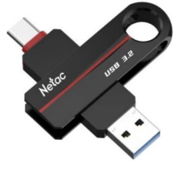 USB-флешка Netac US18 (NT03US18C-032G-32BK) USB3.2+TypeC Dual 32Gb