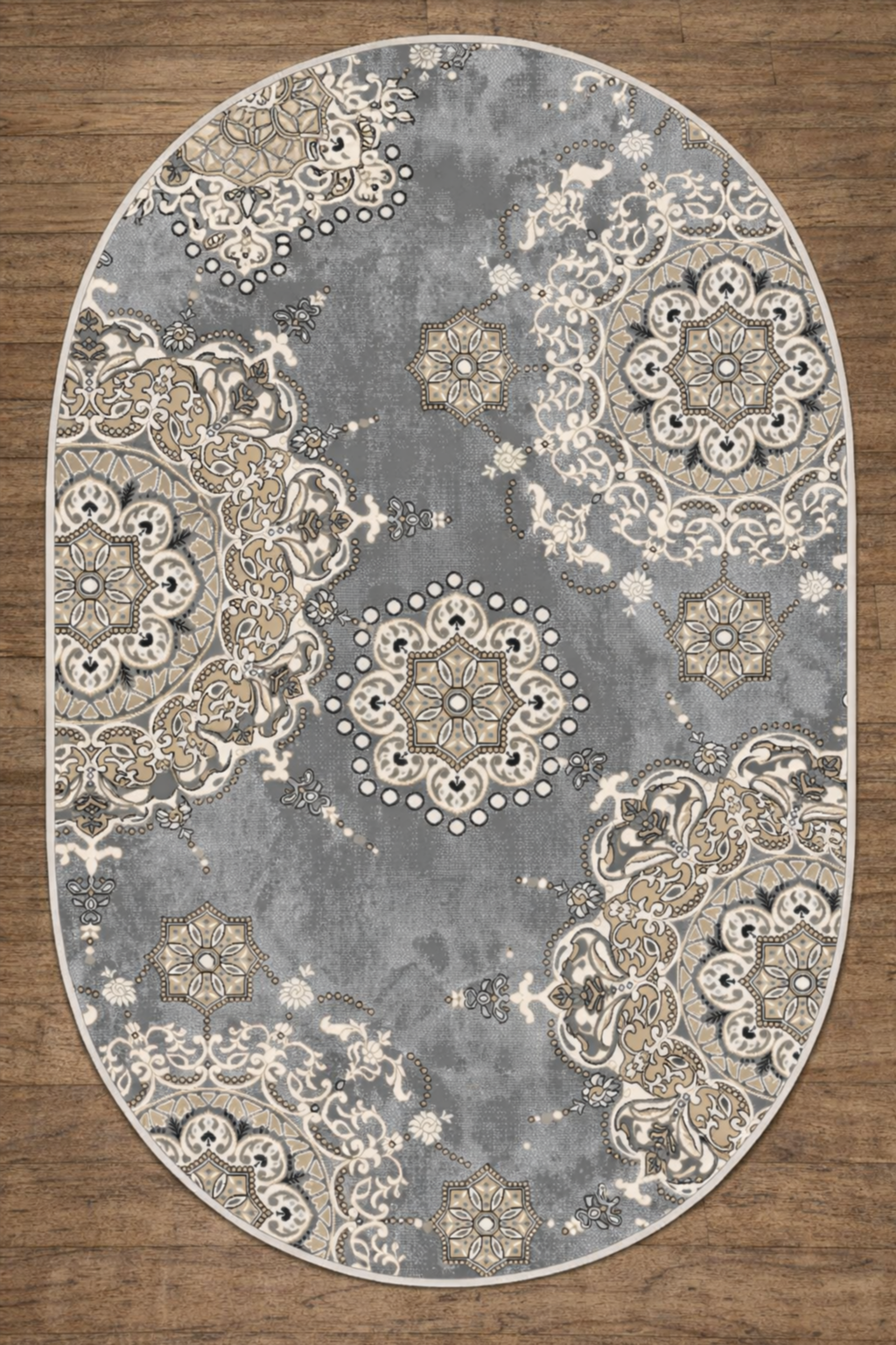 Ковер Лайла де Люкс дизайн 15793 цвет 10734 Овал 1.5x1.5м