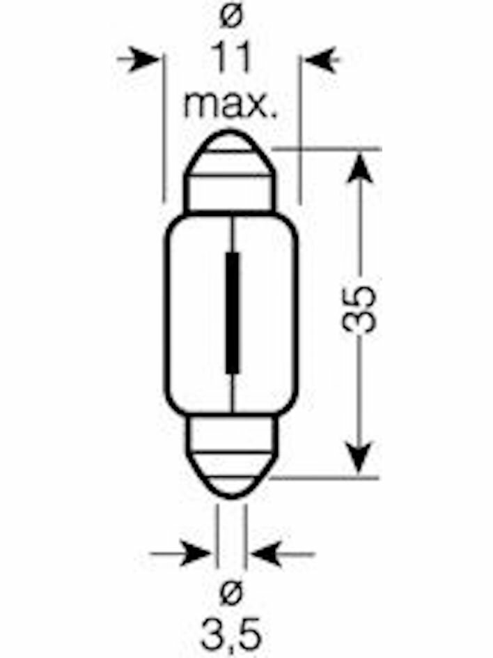 Комплект автоламп Софитная лампа Osram C5W (5W 12V) Original Line 10 шт