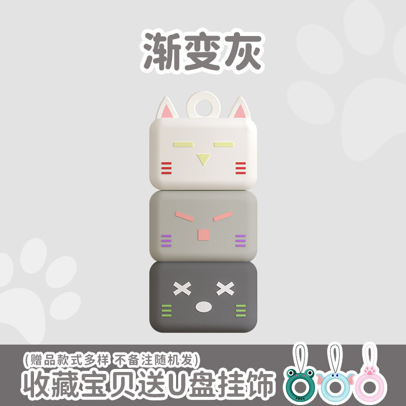 Креативный мини-флеш-накопитель из ПВХ в виде милого мультяшного котика для автомобиля, высокоскоростной USB-накопитель для мобильного телефона, оптовый промо-подарок USB.