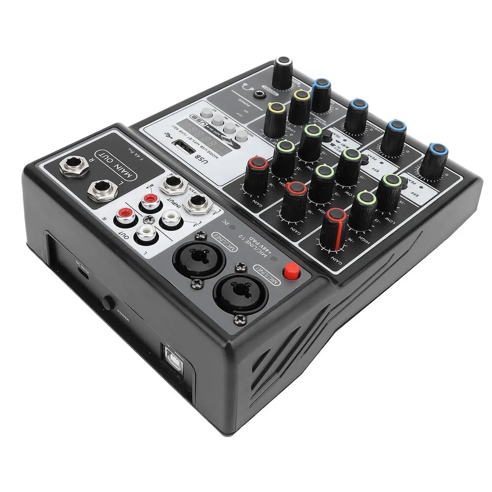 Звуковой микшер F-4A Pro миниатюрный USB микшерный пульт звуковая карта 4-канальный микшер