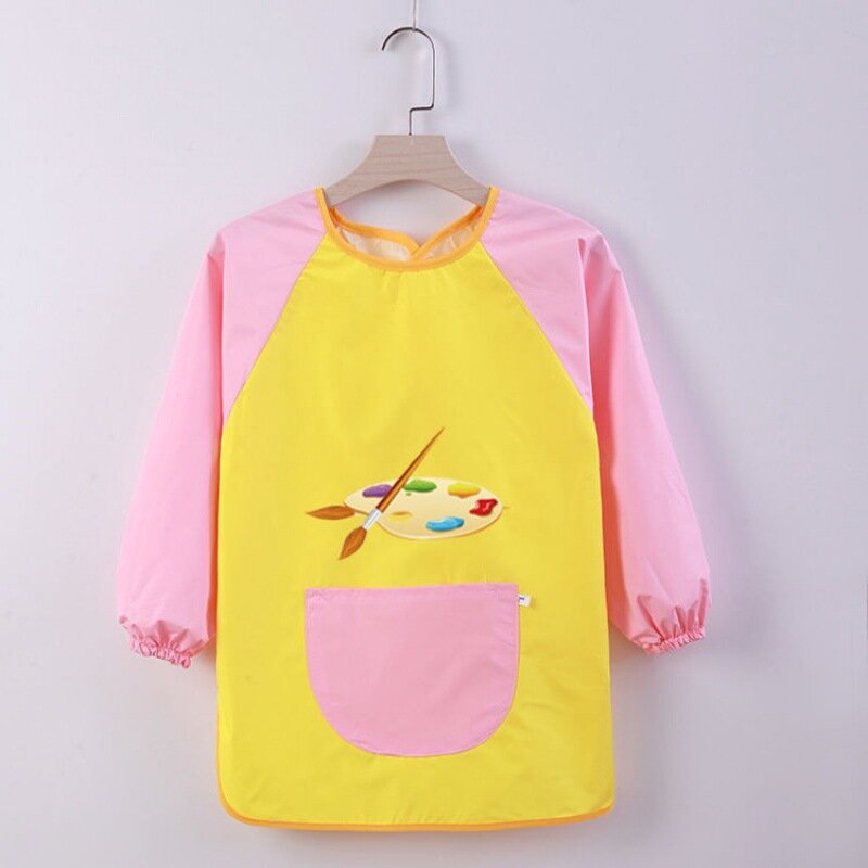 Комбинезон для рисования "Непромокашка", для мальчиков и девочек, размер XXL, желтый корпус, розовый рукав