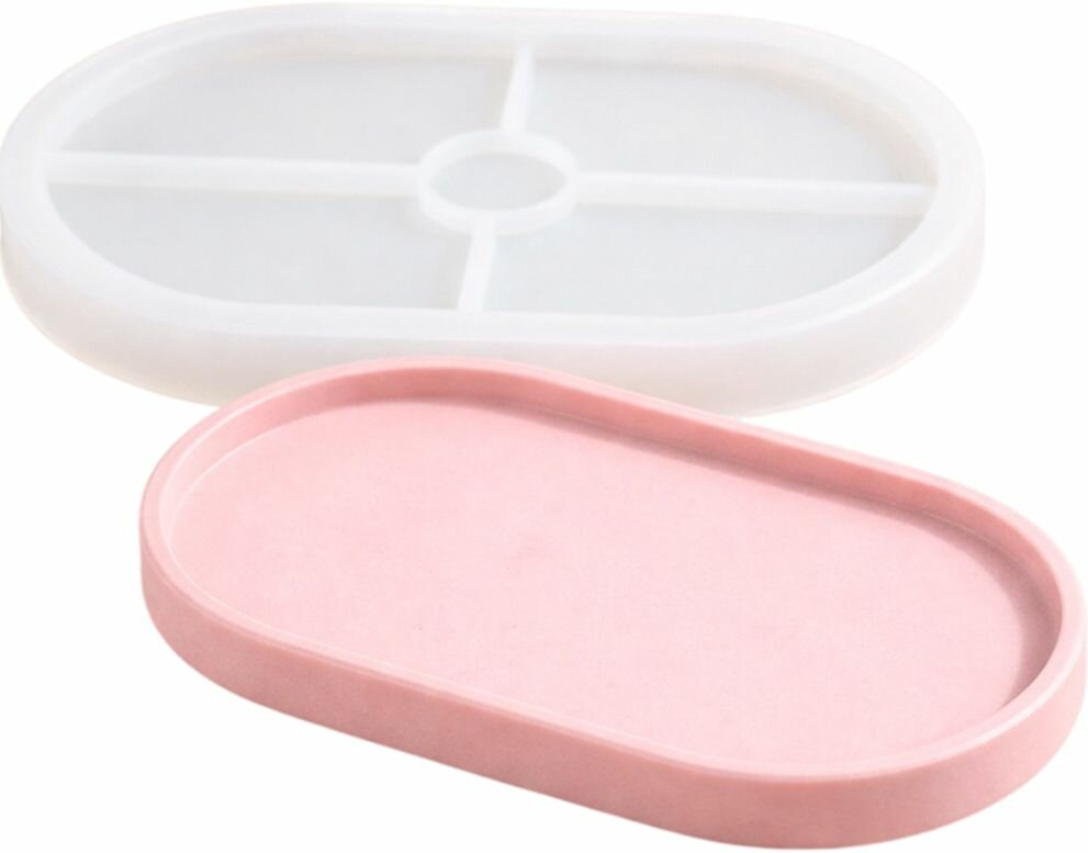 Молд силиконовый универсальный "Поддон овальный" для создания мыла, гибкая многоразовая форма из силикона для экпоксидной смолы, формочка для творчества и изделий из полимерной глины и гипса