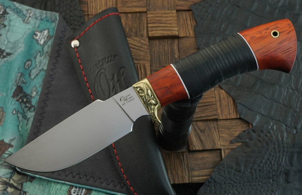 Окские Ножи нож Ёжик, сталь 110Х18, рукоять падук/кожа
