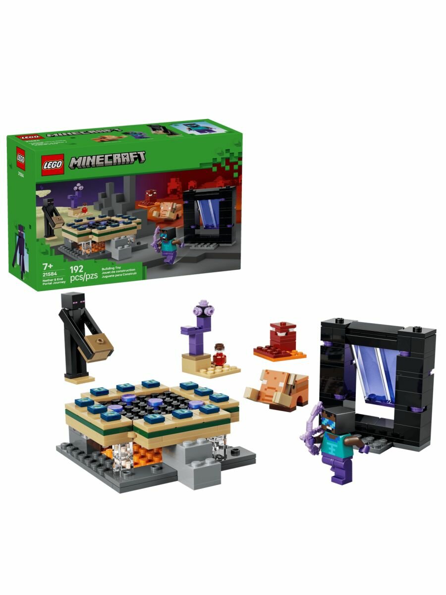 21584 Пластиковый Конструктор Lego Minecraft 21584 Nether end Portal Journey Путешествие к порталам Нижнего мира