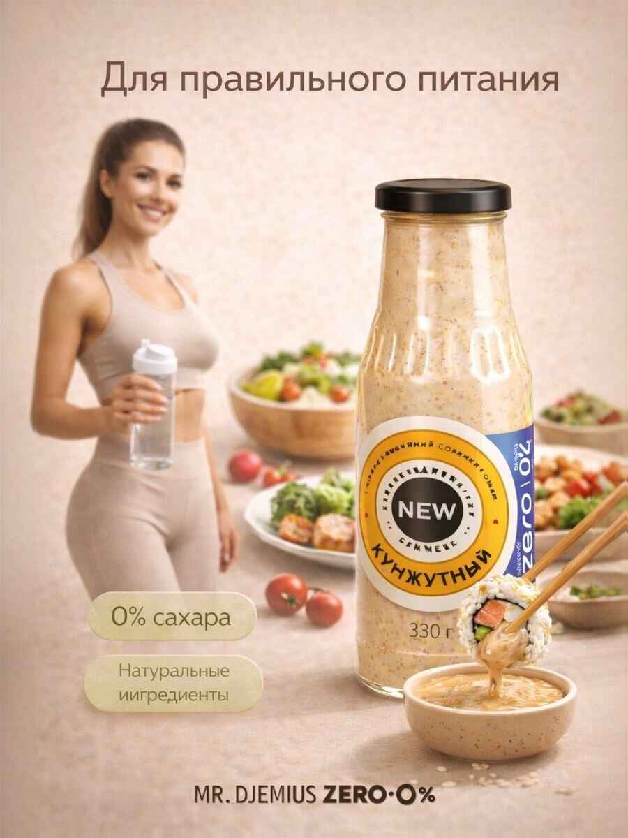 Zero Кунжутный соус низкокалорийный без сахара Mr. Djemius ZERO 330 грамм