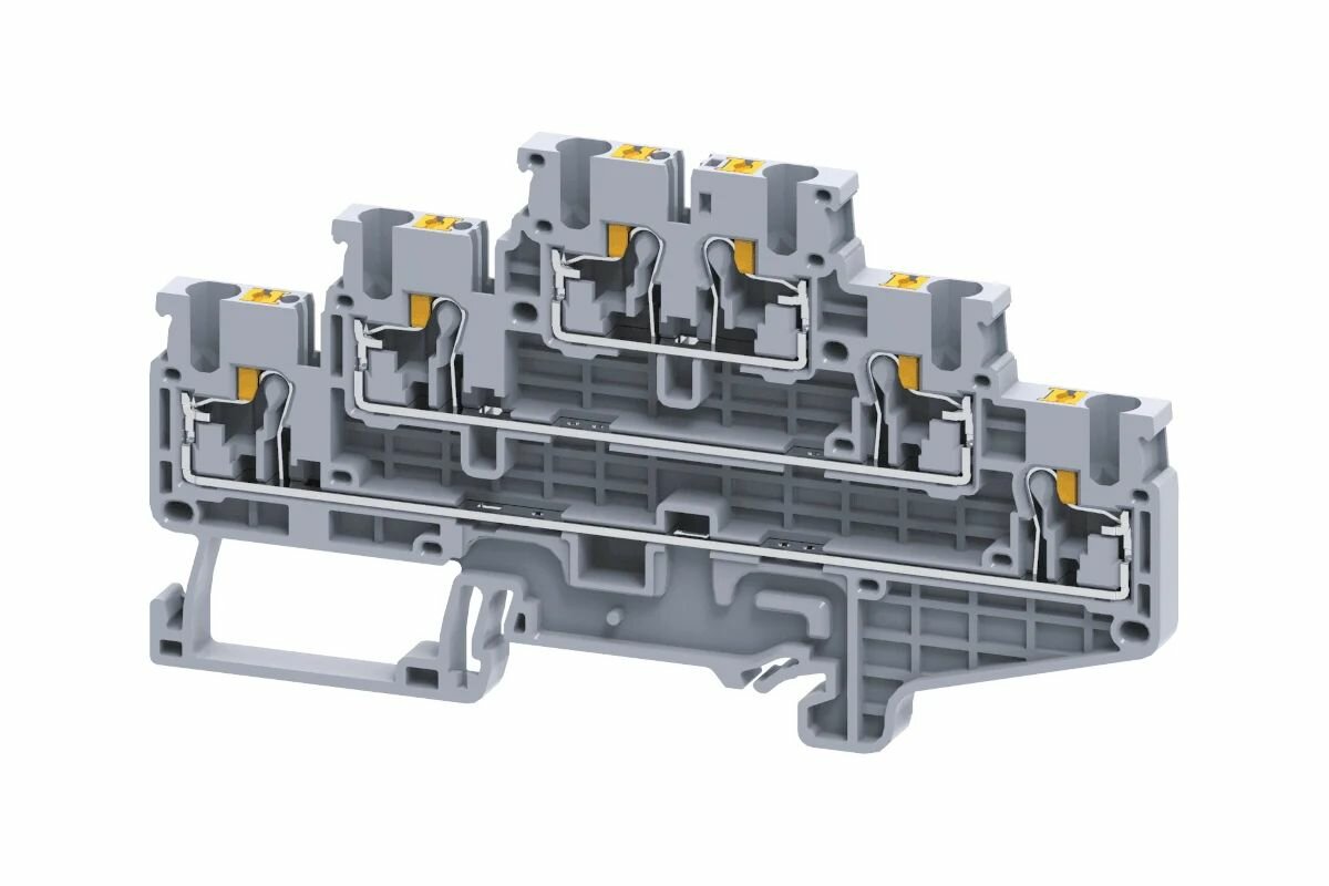 Клемма 3х-ярусная push-in 2,5мм2 OptiClip CP3L-2,5-3L-I-серый