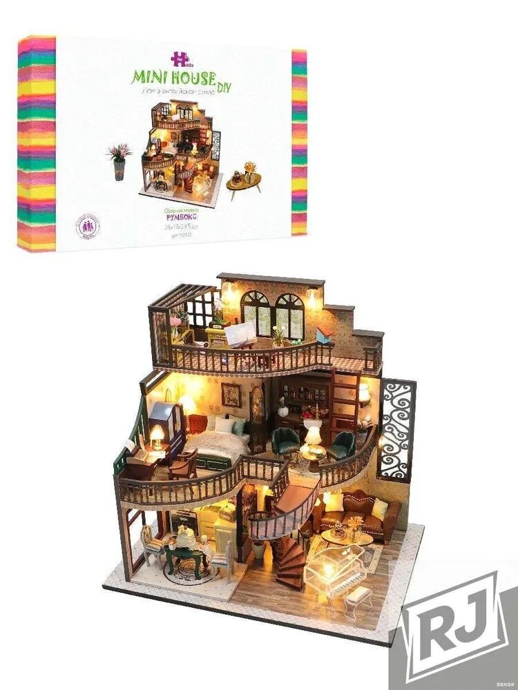Румбокс интерьерный конструктор Mini House DIY Hobby Day - Дом в английском стиле M2132-MUMOU
