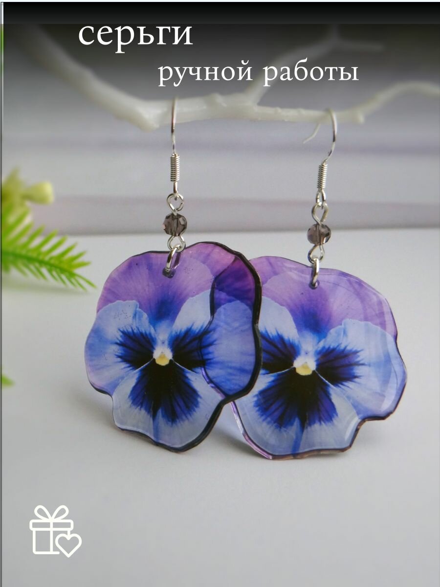 Серьги, пластик, стекло