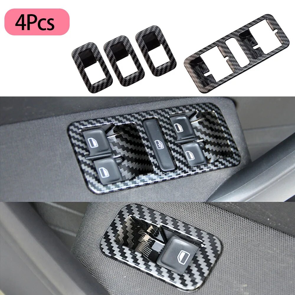 Наклейка на розетку приборной панели автомобиля из углеродного волокна, накладка 4Pc 11-18 - L