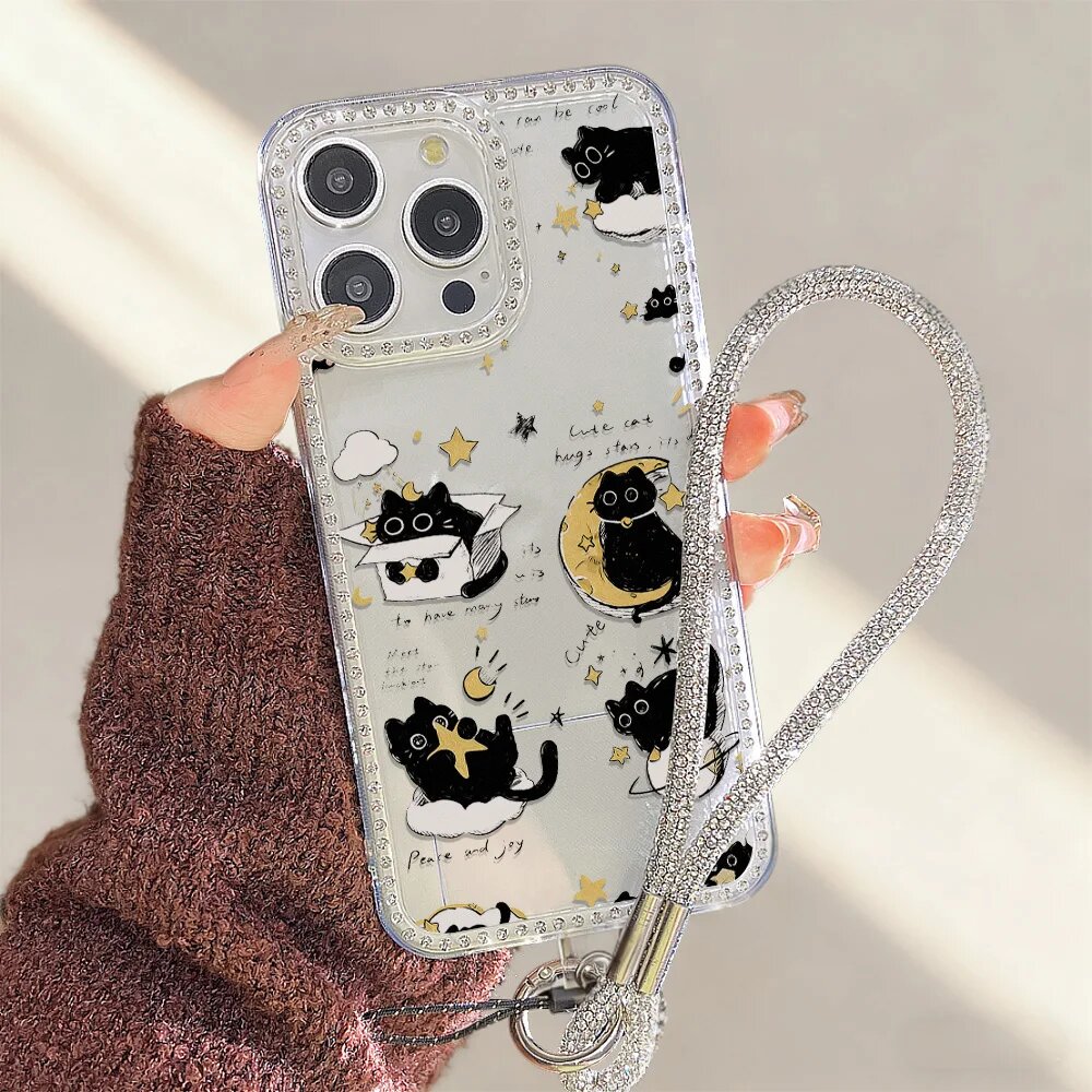 Прозрачный Противоударный Силиконовый Чехол Diamond Cat С iPhone 15, EN12 XFDZ03602701