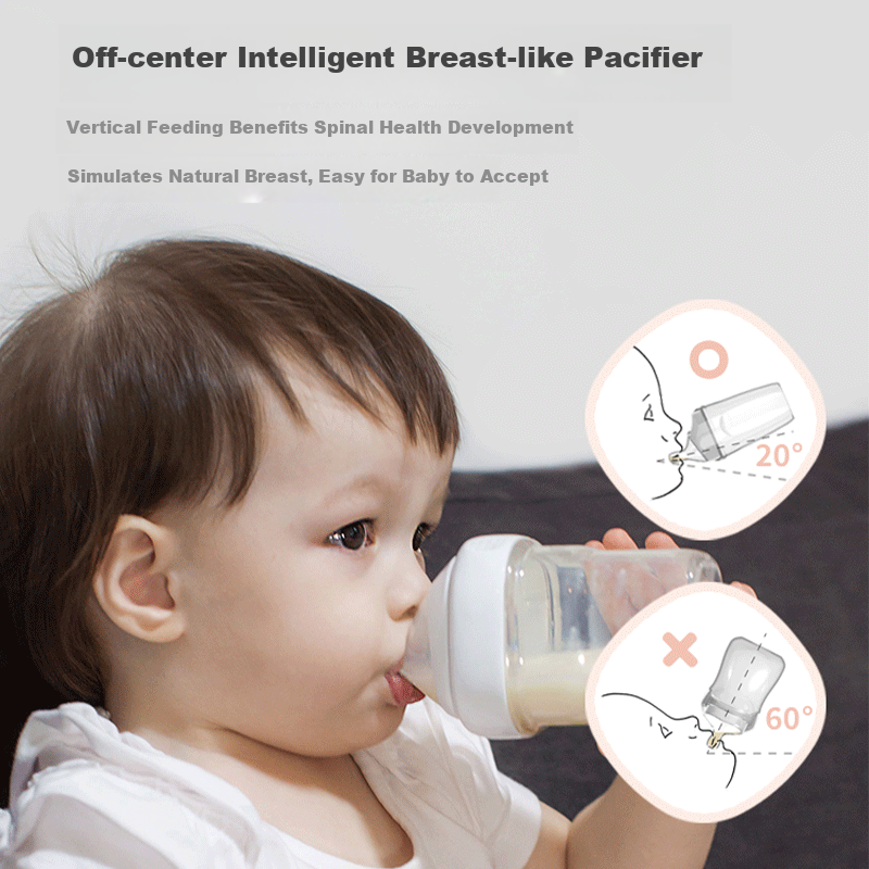 HEGEN Slow Flow соска for Infant with Off - Center Design, Ultra Soft Silicone, Mimics Breastfeeding, Anti - Colic,