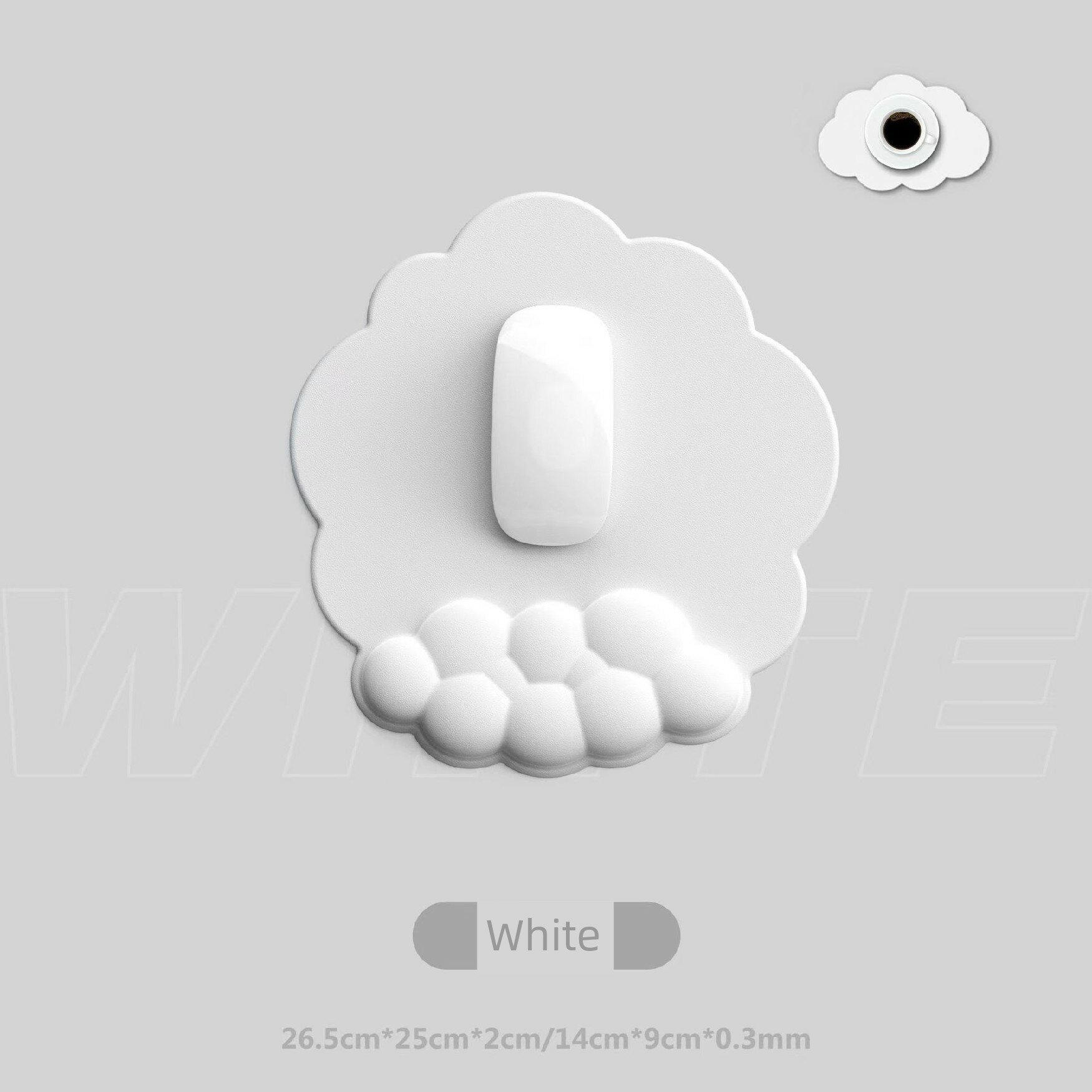 Белый коврик для мыши с облаком, коврик для чаши, компьютерная клавиатура, подставка для рук, коврик для запястья,