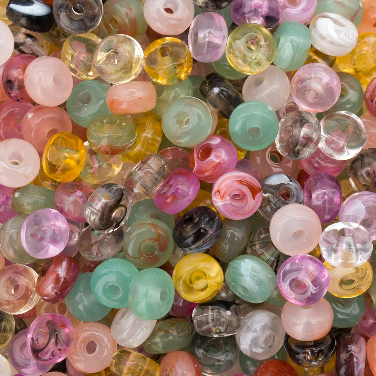 Бусины для рукоделия плоские шайбы, 4×7 мм, акрил, цвет микс, 50 г