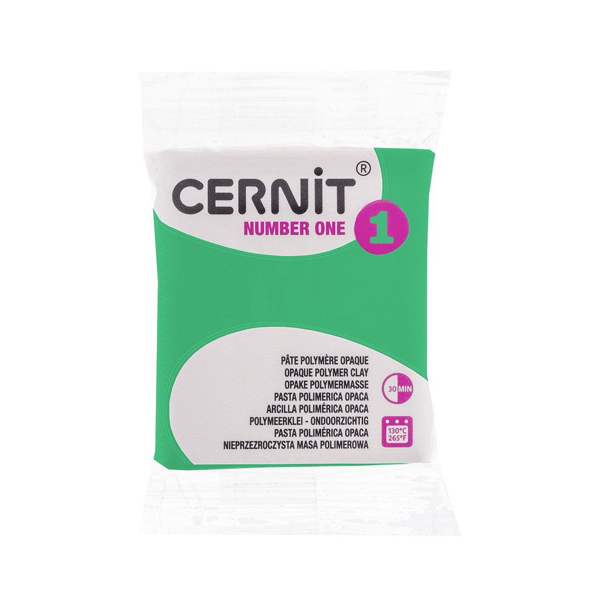 Полимерная глина запекаемая (пластика), Cernit № 1, 56 г (652 зеленый лишайник)