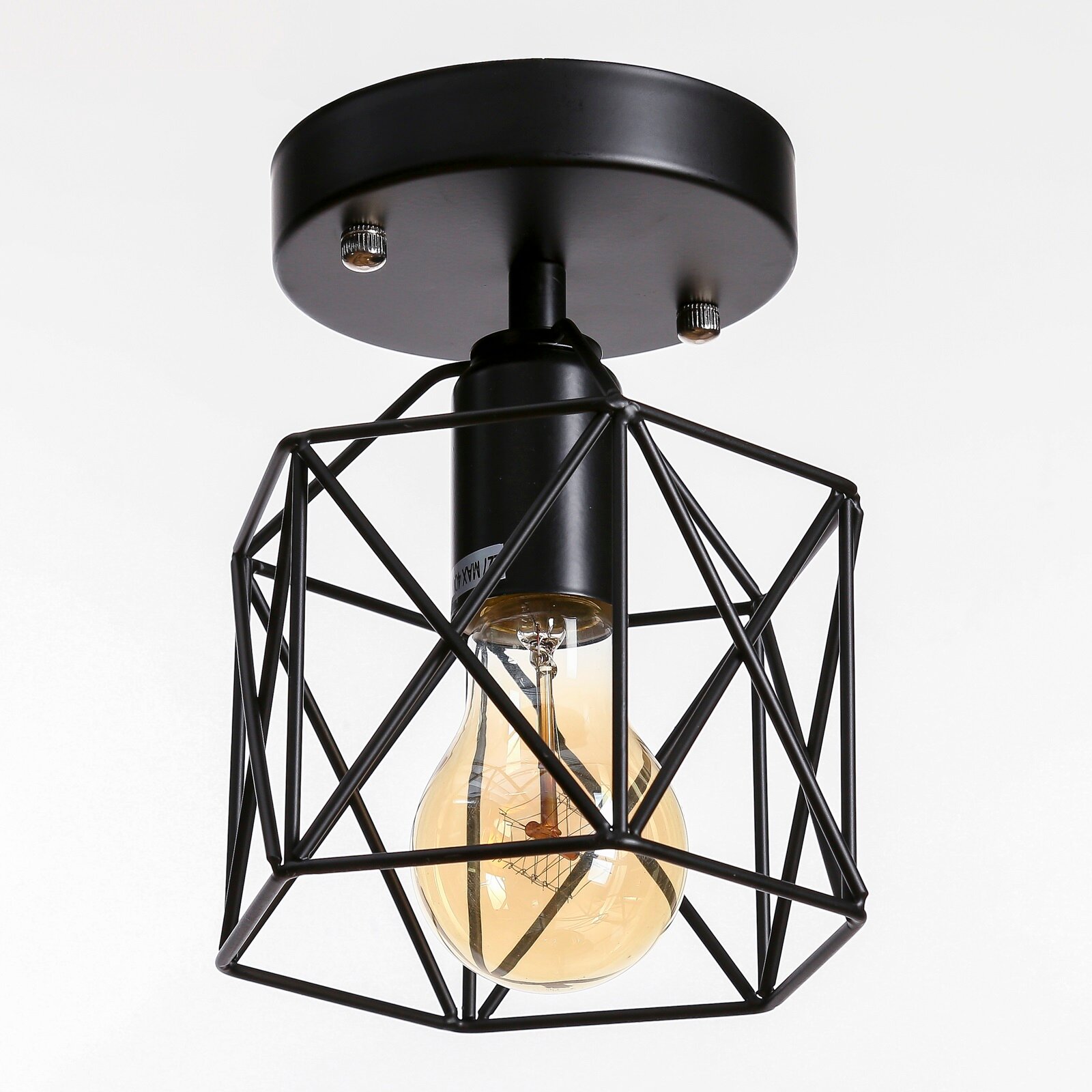 Люстра лофт "Сеть" BayerLux, 1х40Вт, Е27, черный, 13х13х17 см