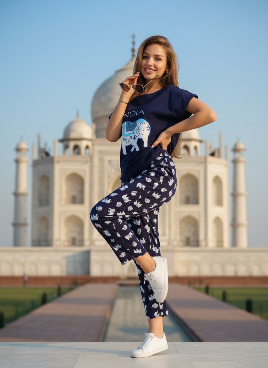 Комплект домашний женский, с брюками, капри