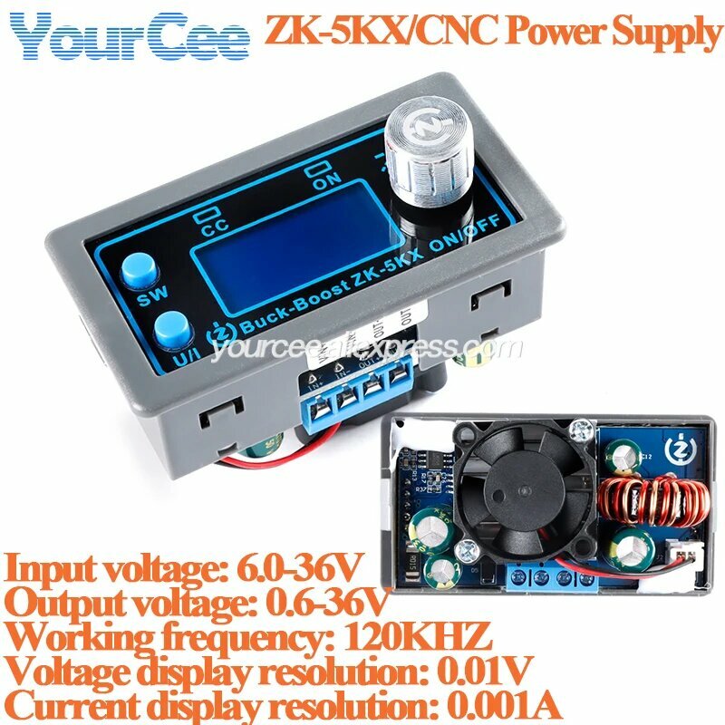 ZK-5KX Buck-Boost регулируемый блок питания 0.6-36В