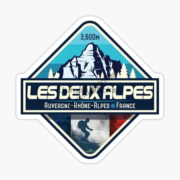 Наклейка Les Deux Alpes, Франция, 16см