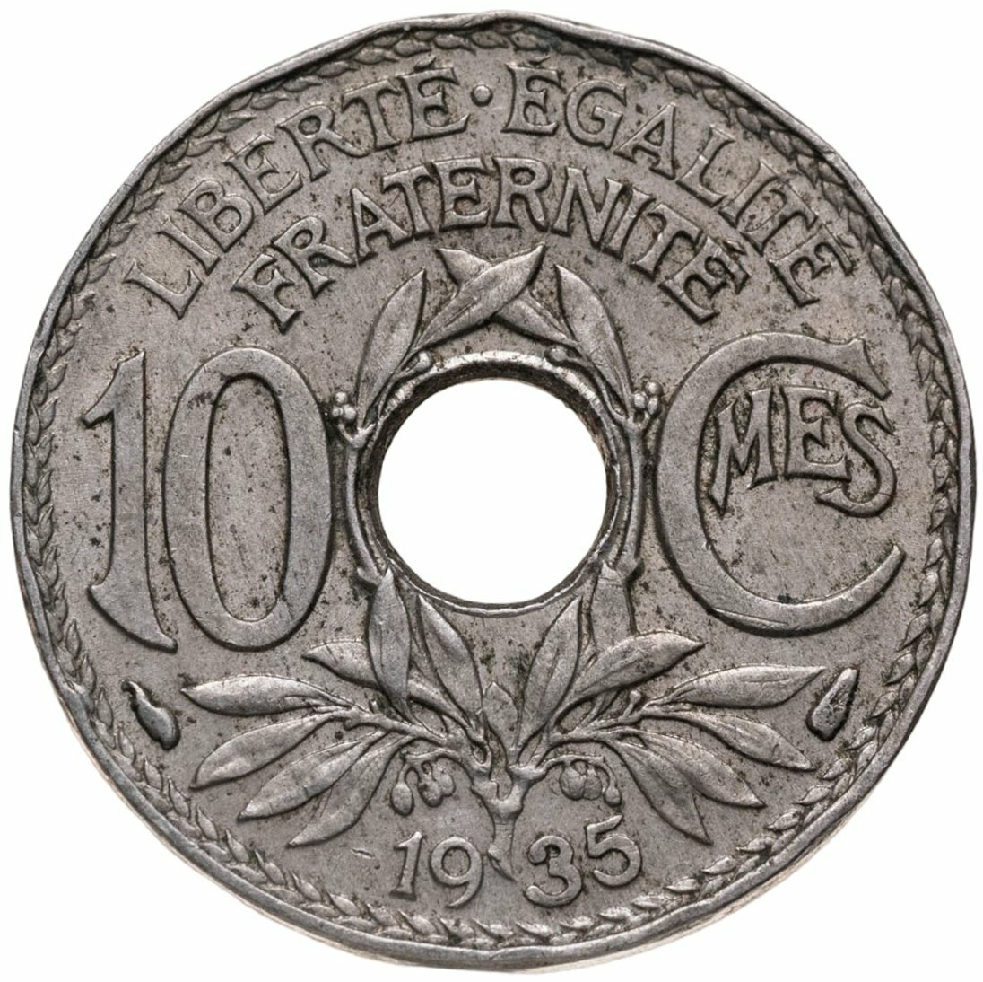 Франция 10 сантимов (centimes) 1935