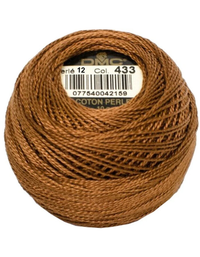 Нитки для вышивания DMC Pearl Cotton (1 шт, №12, 10 г. / 120 м.), цвет: 433