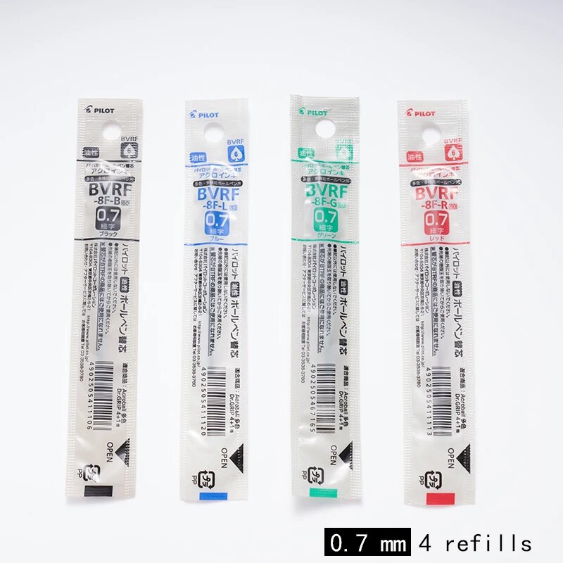 Pilot Dr.Grip BVRF 0.7, 4 сменных стержня