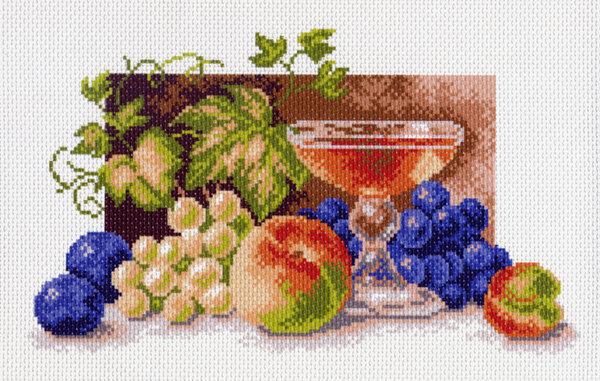 Канва для вышивания Матренин Посад "Натюрморт с персиком", 28x37 см