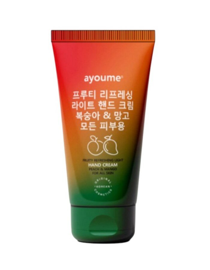 [AYOUME] Крем для рук с персиком и манго Fruity Refreshing Light Hand Cream With Peach and Mango Extracts, 60мл