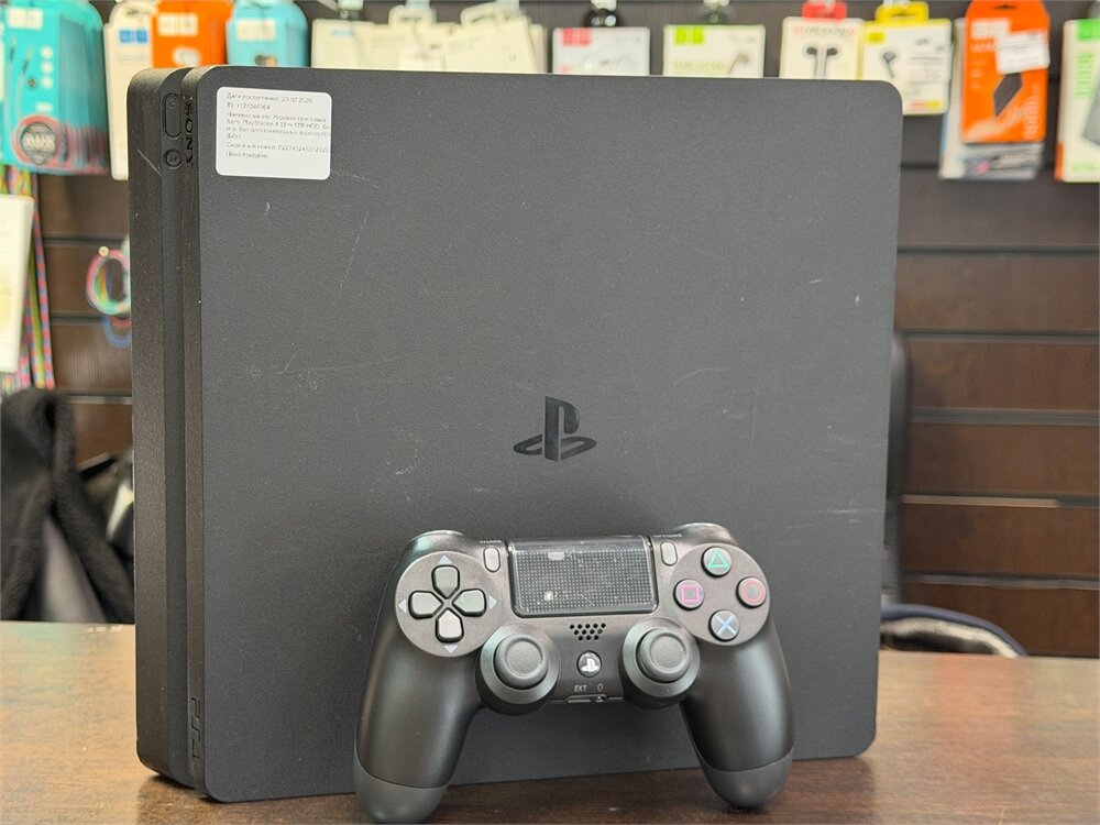 Игровая приставка Sony PlayStation 4 Slim 1TB HDD, без игр, без дополнительных аксессуаров, чёрный