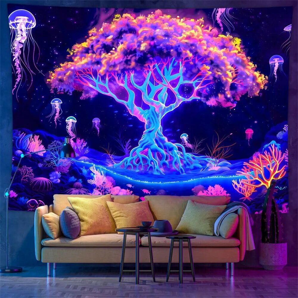 LI DESIGN Гобелен "Древо жизни - Коралловая медуза", 200х150 см, 200x150 x1 шт