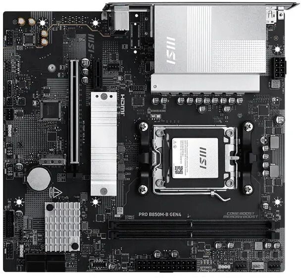 Материнская плата MSI PRO B850M-B GEN4 Socket AM5 AMD B850 DDR5 mATX AC`97 8ch(7.1) 2.5Gg RAID+HDMI+