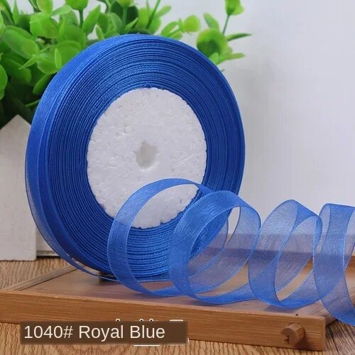 Лента органза Royal Blue 12 мм, 45 метров