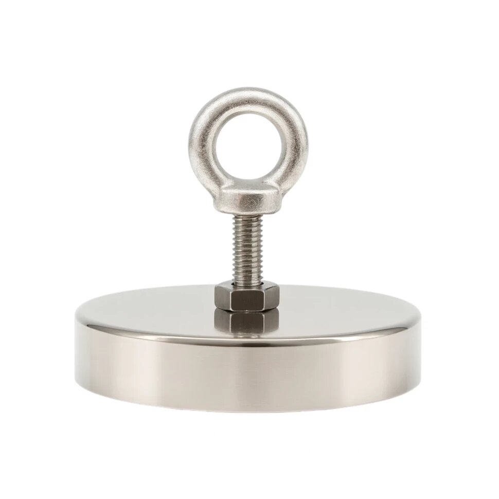 Поисковый магнит, неодимовый, односторонний, F600, серебристый,