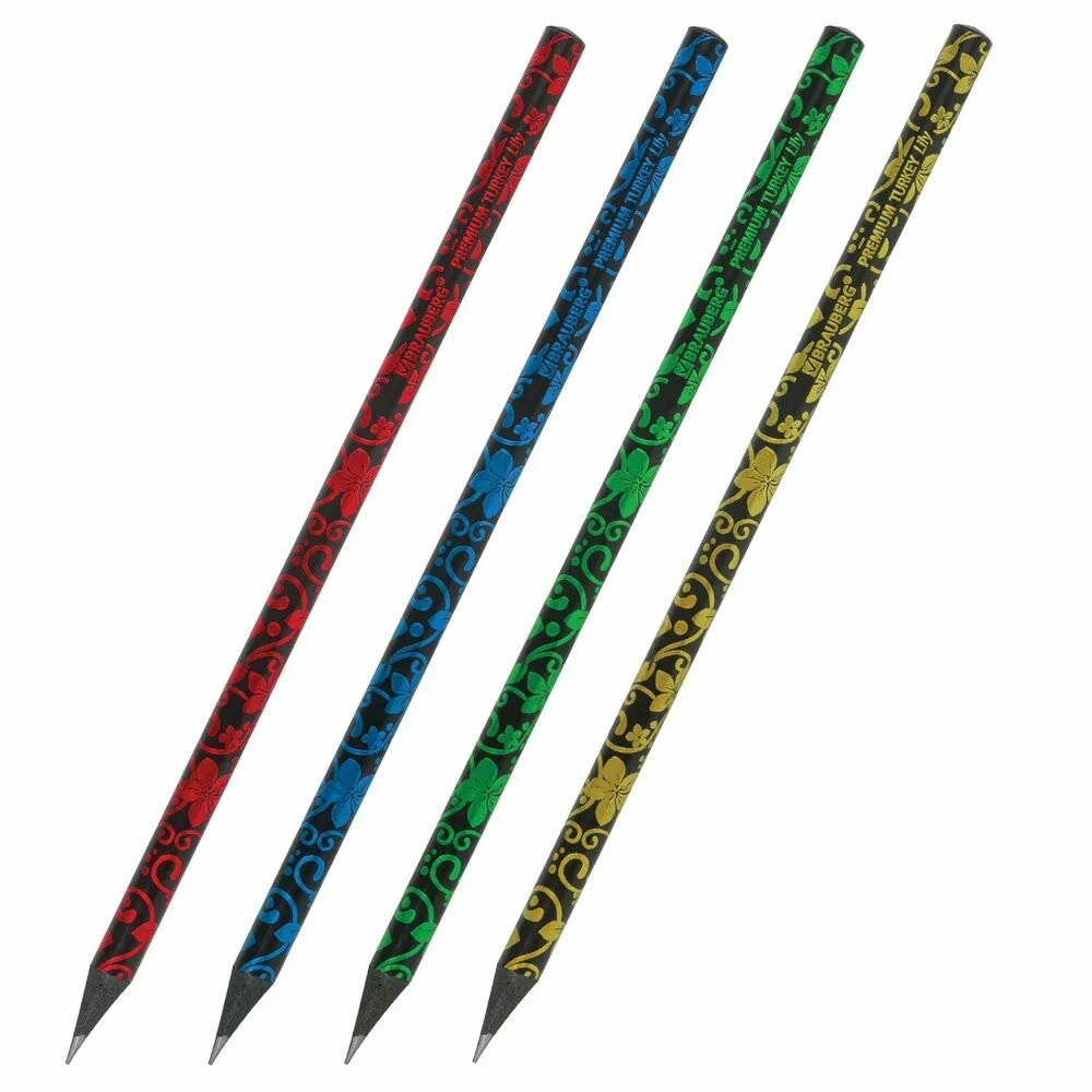 Набор карандашей чернографитных "Лилия" НВ, ассорти (6шт)