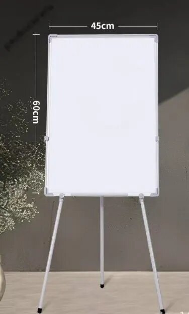 Флипчарт 45x60 см, на треноге, для офиса, маркерная поверхность, белый, с держателем для бумаги