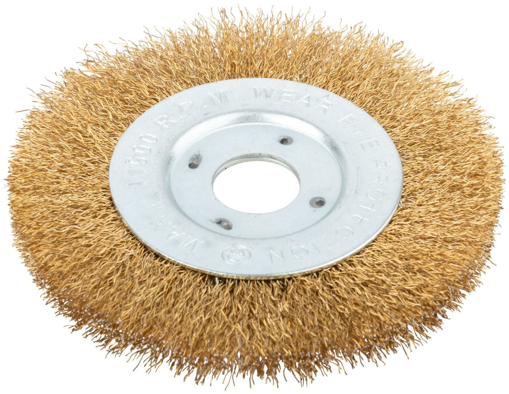 Корщетка-колесо, посадочный диаметр 22,2 мм, стальная латунированная волнистая проволока 125 мм