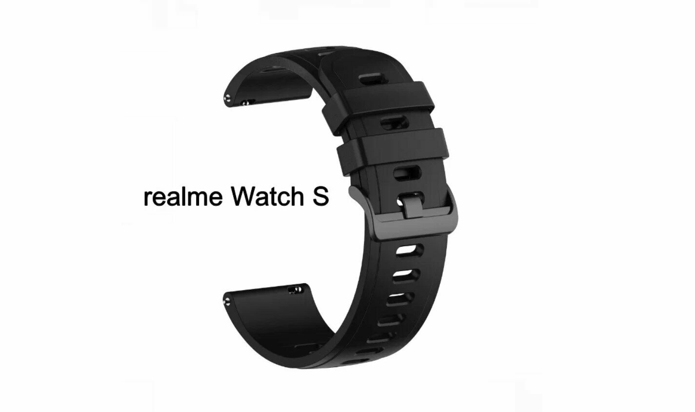 Сменный, гипоаллергенный, силиконовый ремешок-браслет MyPads Hypo для умных смарт-часов realme Watch S, черный