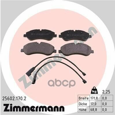 Колодки торм. перед. с датчиком износа Ford incl. accessory Zimmermann арт. 25602.170.2