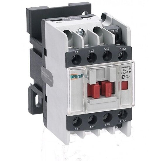 Контактор Dekraft КМ-103 9А 220В АС3 1НО+1НЗ, 22103DEK