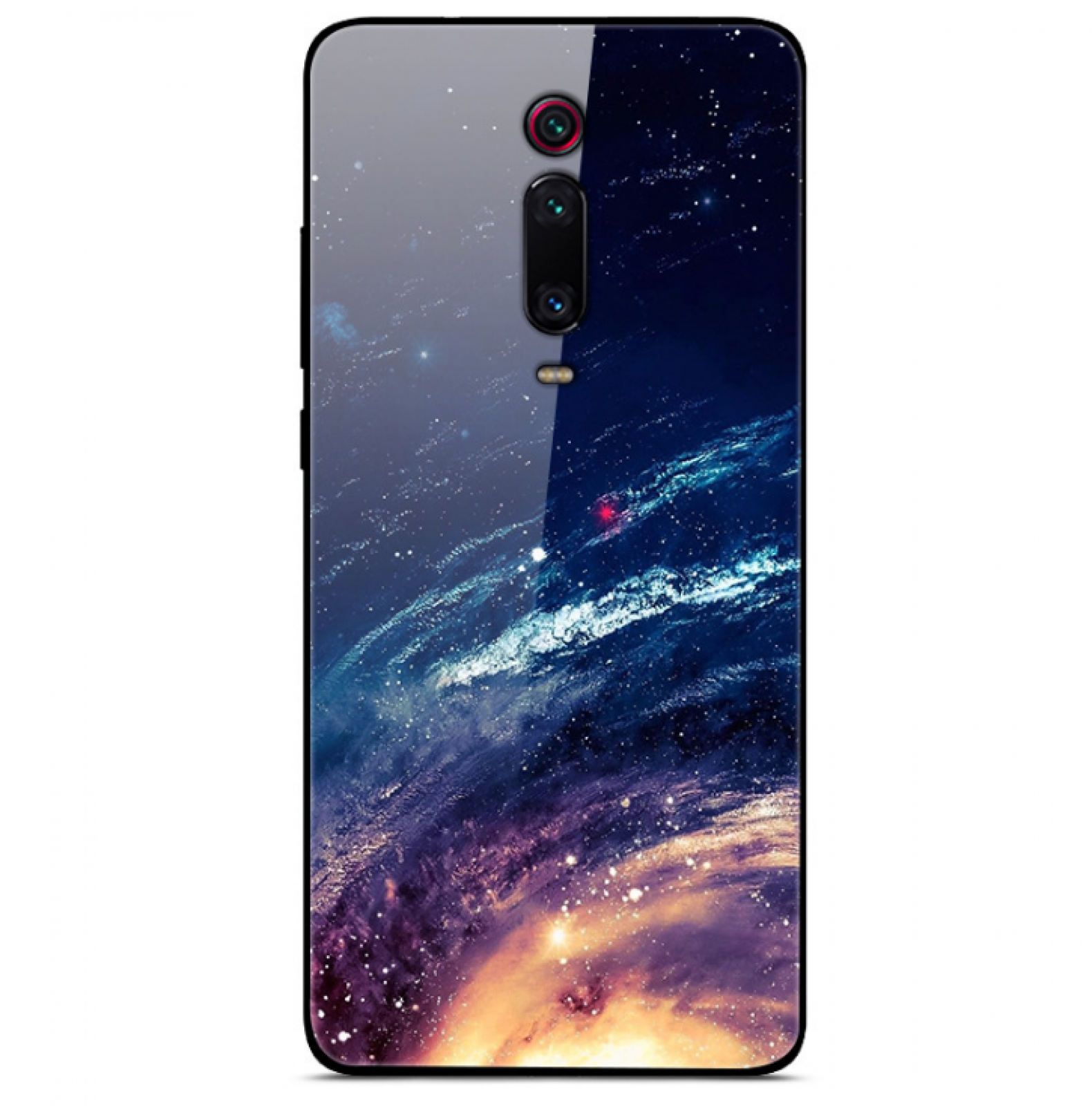 Чехол-бампер MyPads для Xiaomi Redmi K20 / Mi 9T с закаленным стеклом и космическим дизайном